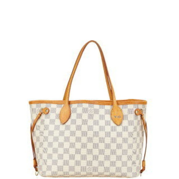 Louis Vuitton | Bags | Louis Vuitton Damier Azur White Neverfull Pm ...